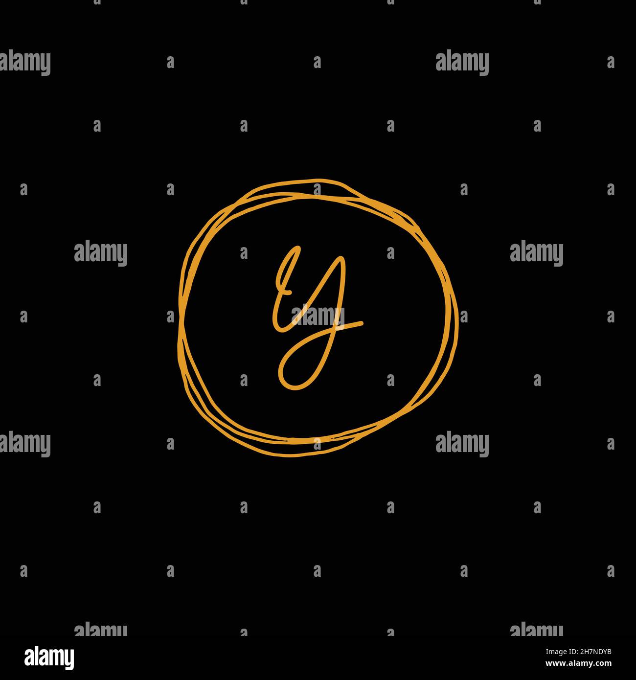 Initial letter Y signature handwritten elegant logo design template ...