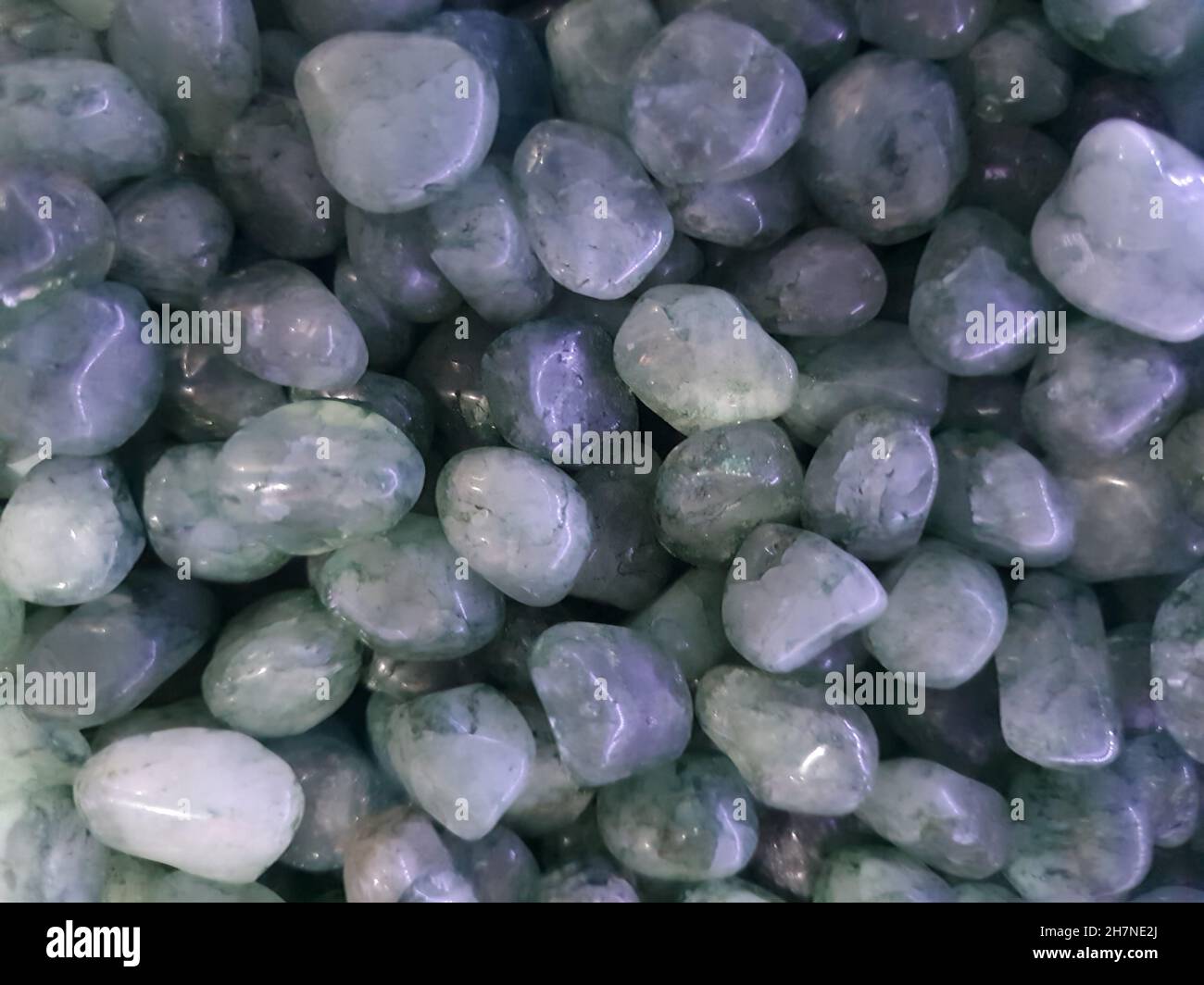 Close on many green quartz spheres, full screen, top view Stock Photo ...