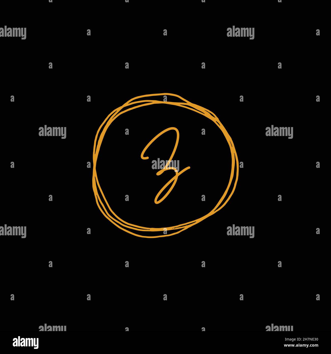 Initial letter Z signature handwritten elegant logo design template ...