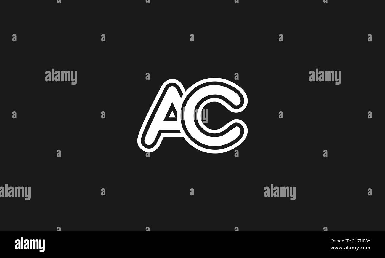 Bold letter AC logo thick one line creative minimalist style Stock ...