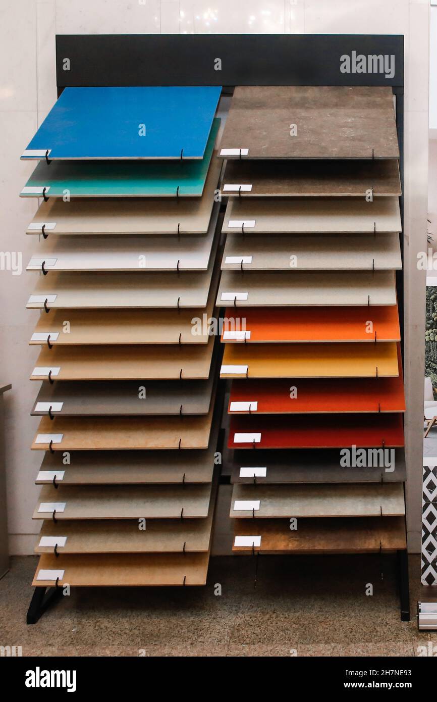 Samples of Colored Tiles Flat Polished Porcelain Stoneware for Home ...