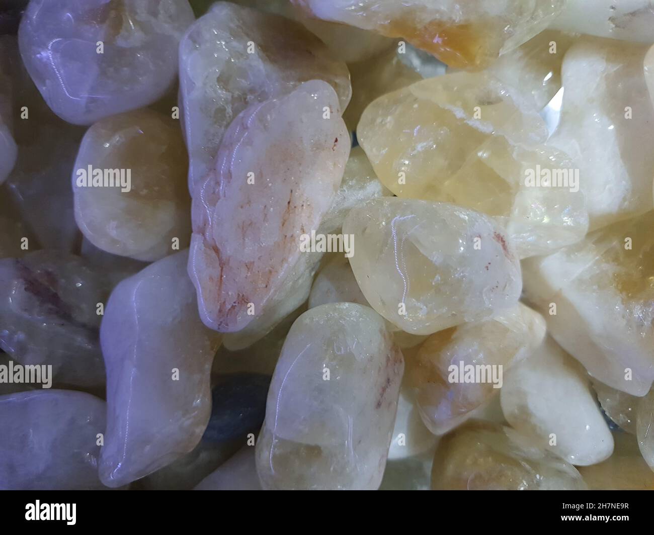 Yellow citrine quartz close-up, polished, full screen, top view Stock ...