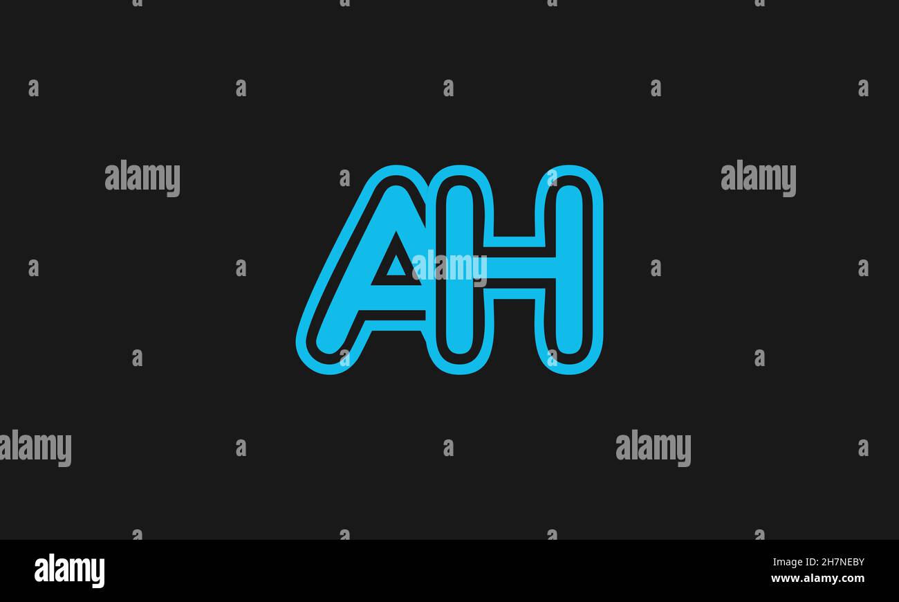 Bold letter AH logo thick one line creative minimalist style Stock ...