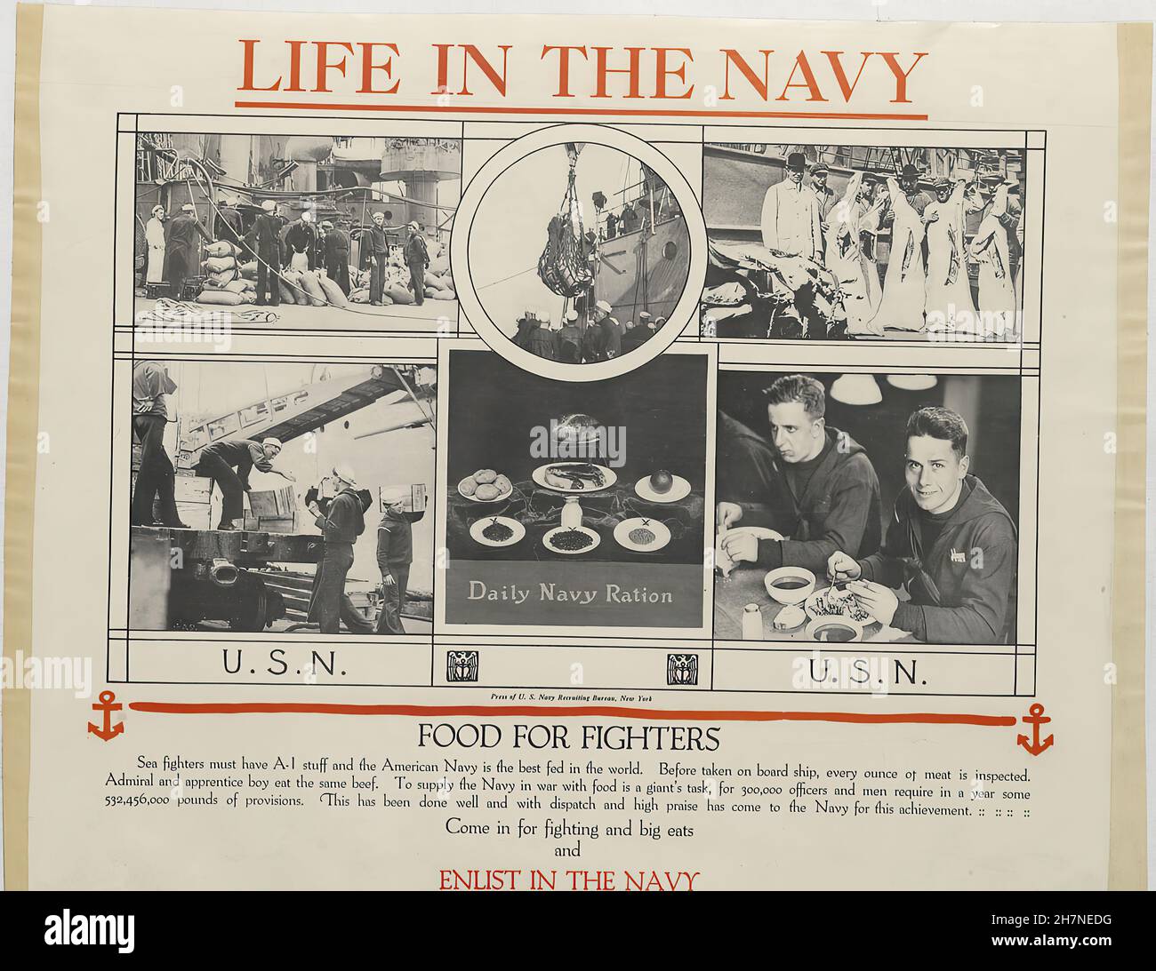 Life In The Navy - World War One U.S.A Propaganda Poster Stock Photo ...