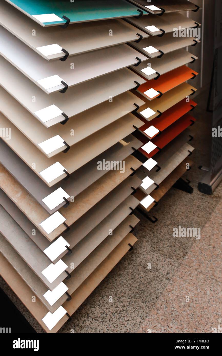 Samples of Colored Tiles Flat Polished Porcelain Stoneware for Home ...