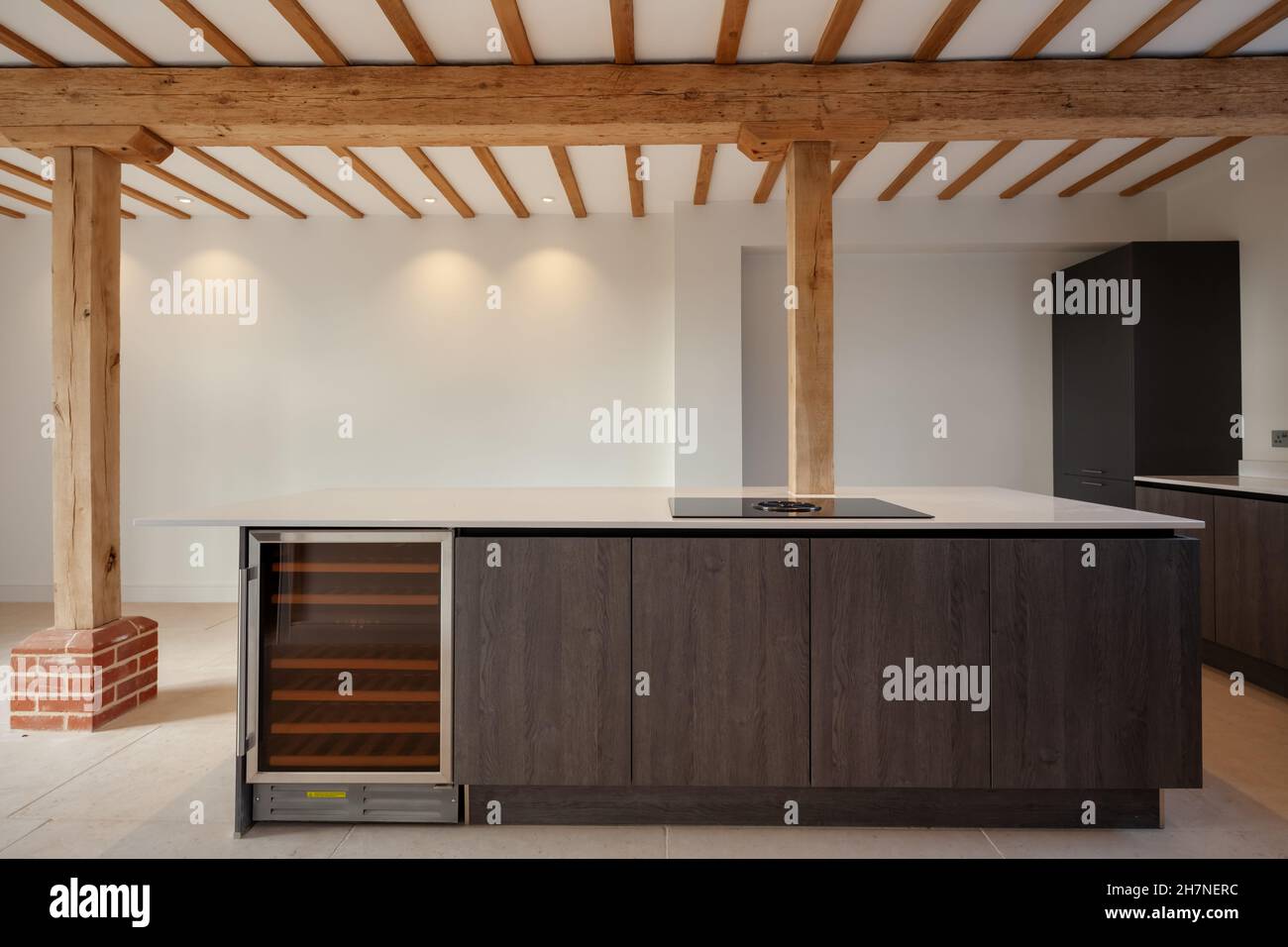 Chishill, Hertfordshire - November 13 2019: Newly fitted modern kitchen ...