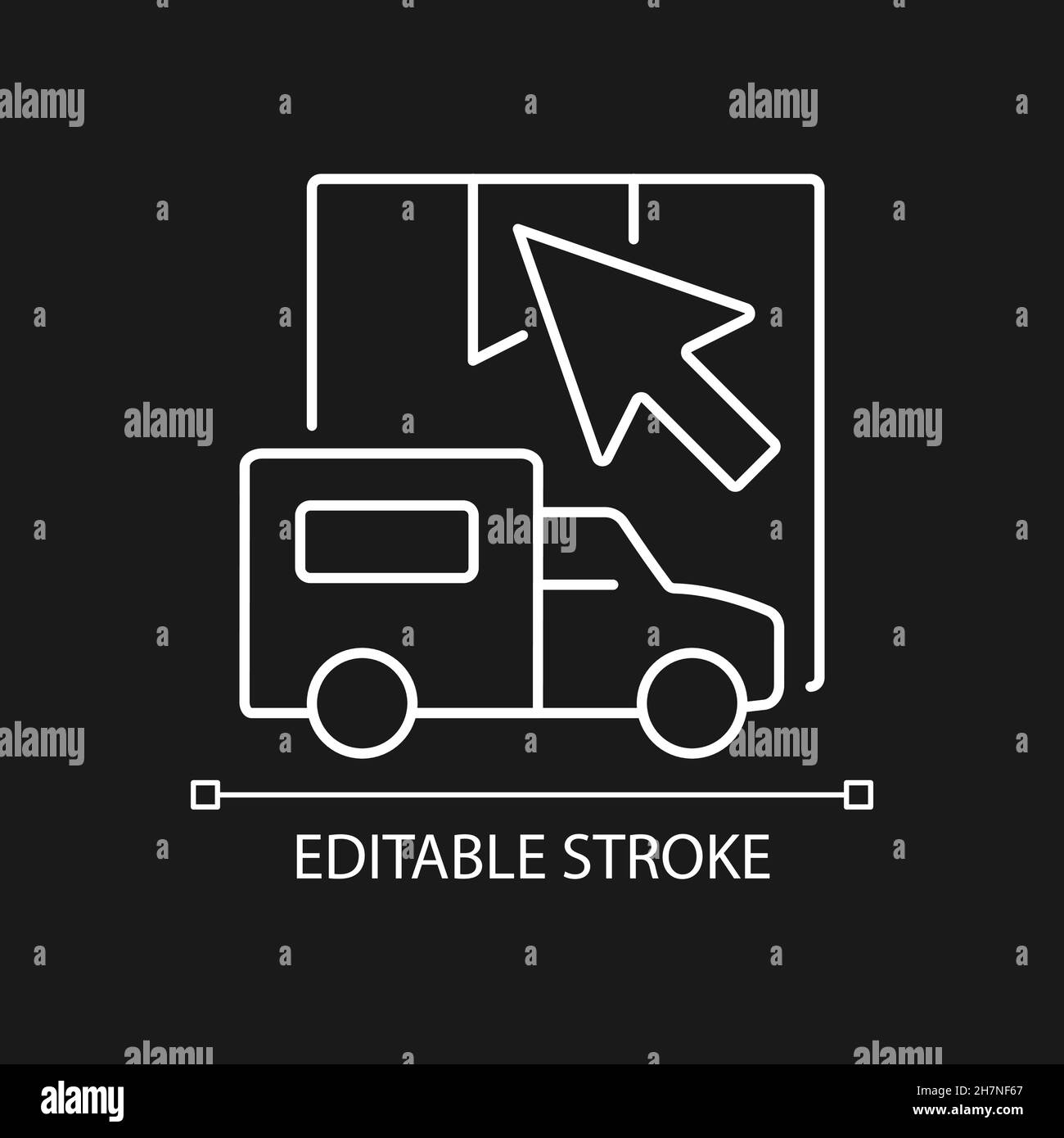 Online shipping request white linear icon for dark theme Stock Vector ...