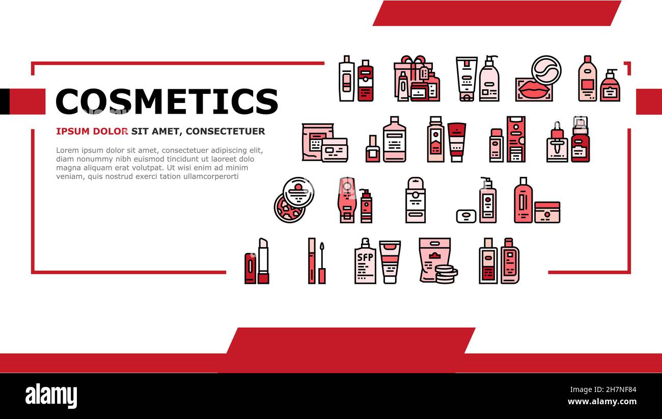 Cosmetics Package Beauty Product Landing Header Vector Stock Vector ...
