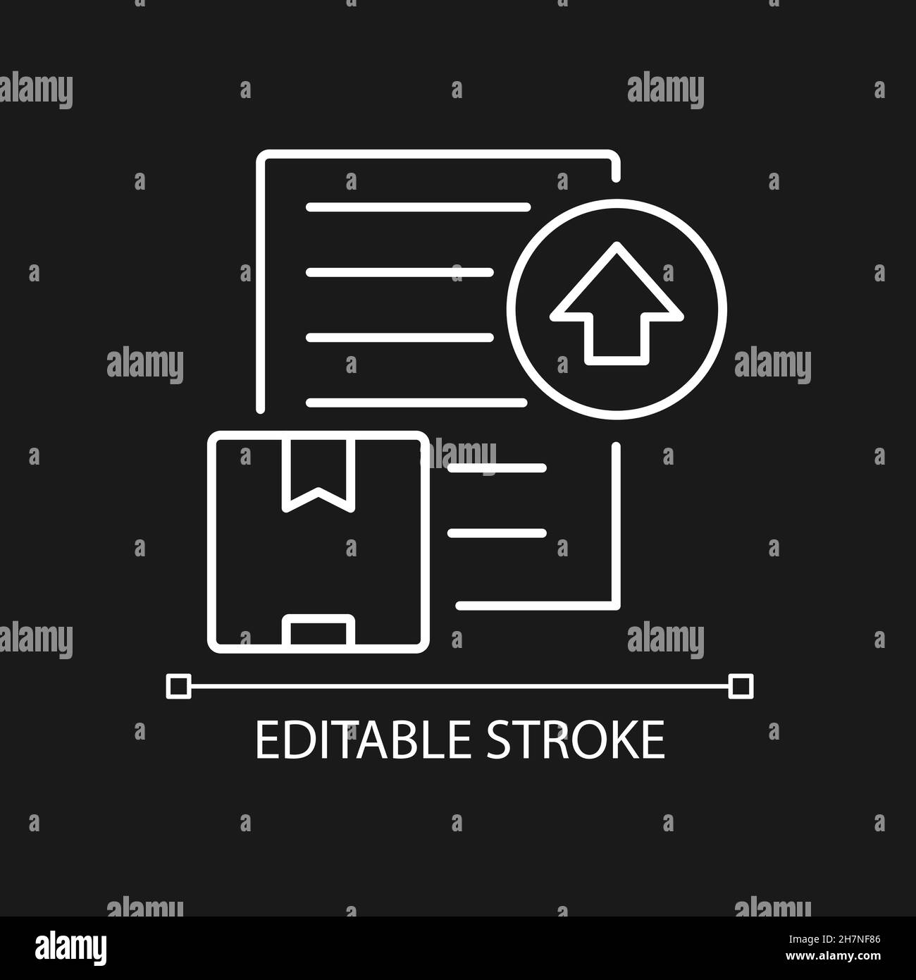 International shipment export license white linear icon for dark theme ...