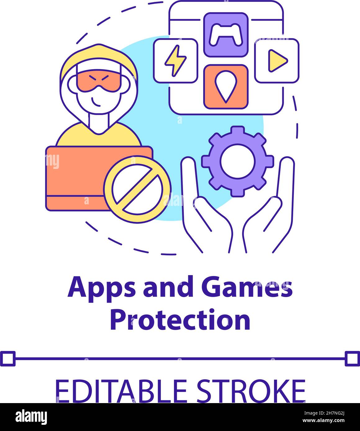 Apps and games protection concept icon Stock Vector Image & Art - Alamy