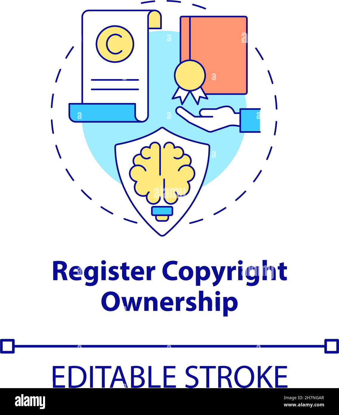 Register copyright ownership concept icon Stock Vector Image & Art - Alamy