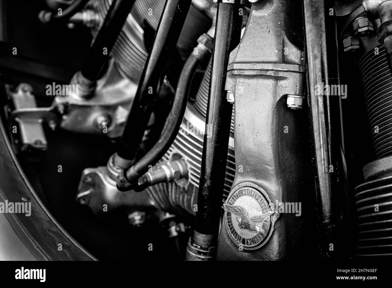 Closeup grayscale of an aircraft engine Stock Photo - Alamy
