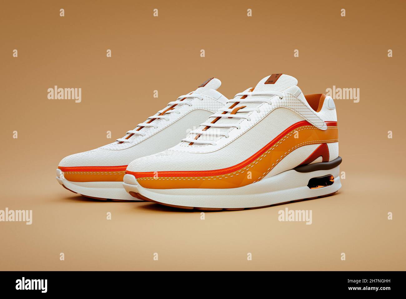 Concept modern sneakers 3D render in a studio setup Stock Photo - Alamy
