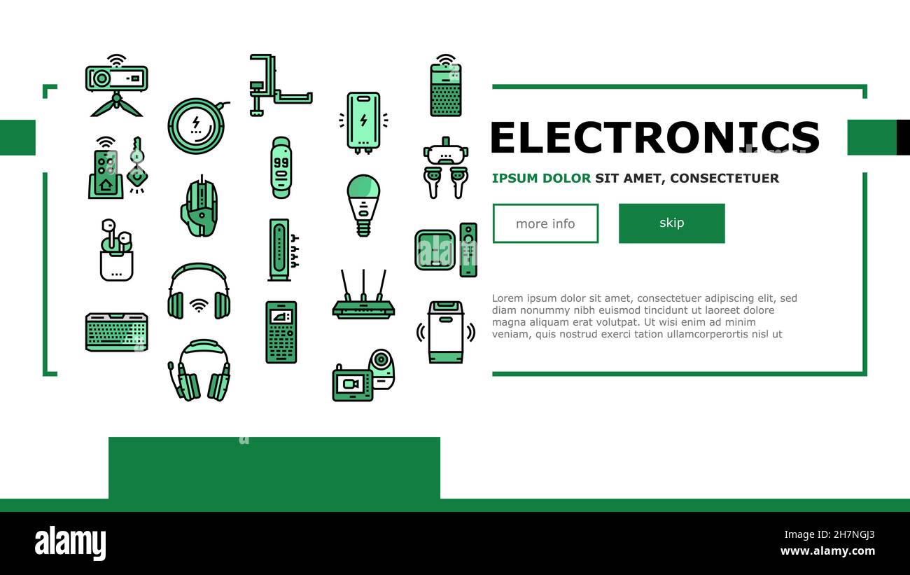 Electronics Digital Technology Landing Header Vector Stock Vector Image ...