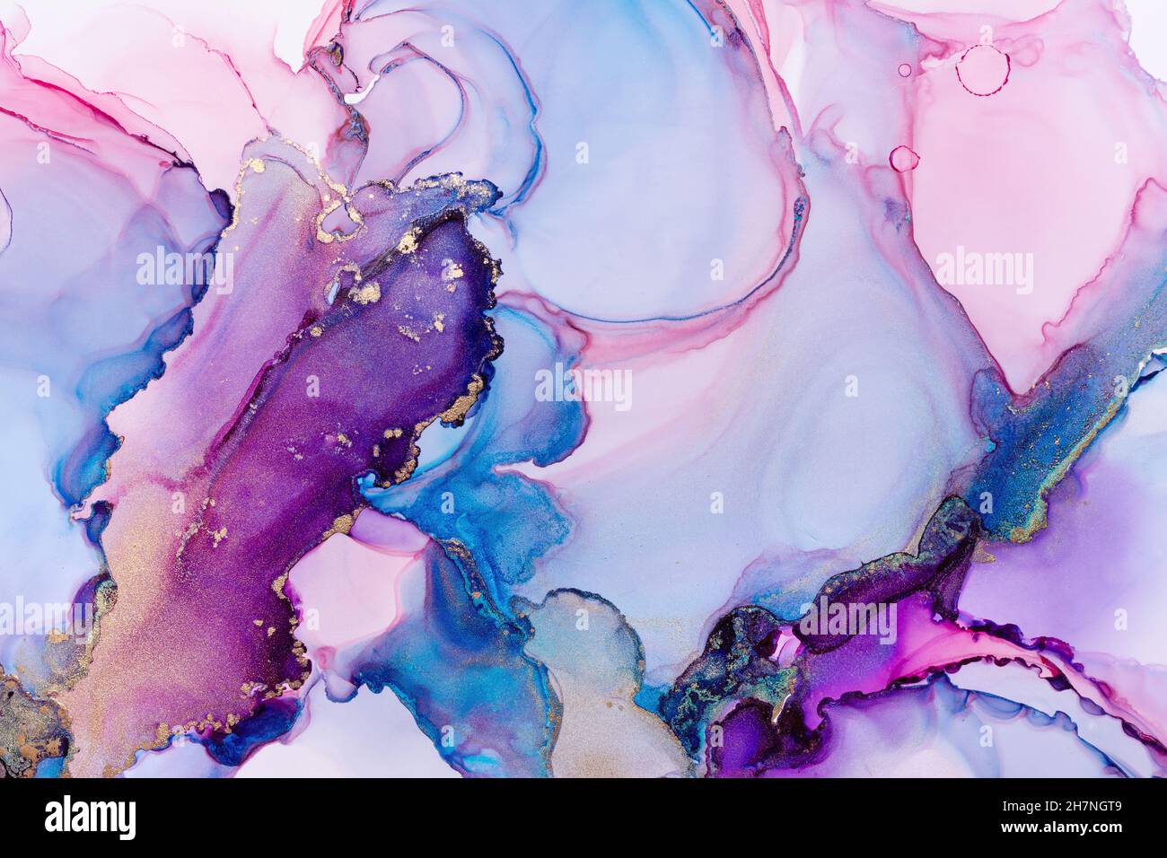 Closeup of multicolored alcohol ink abstract texture, trendy wallpaper ...
