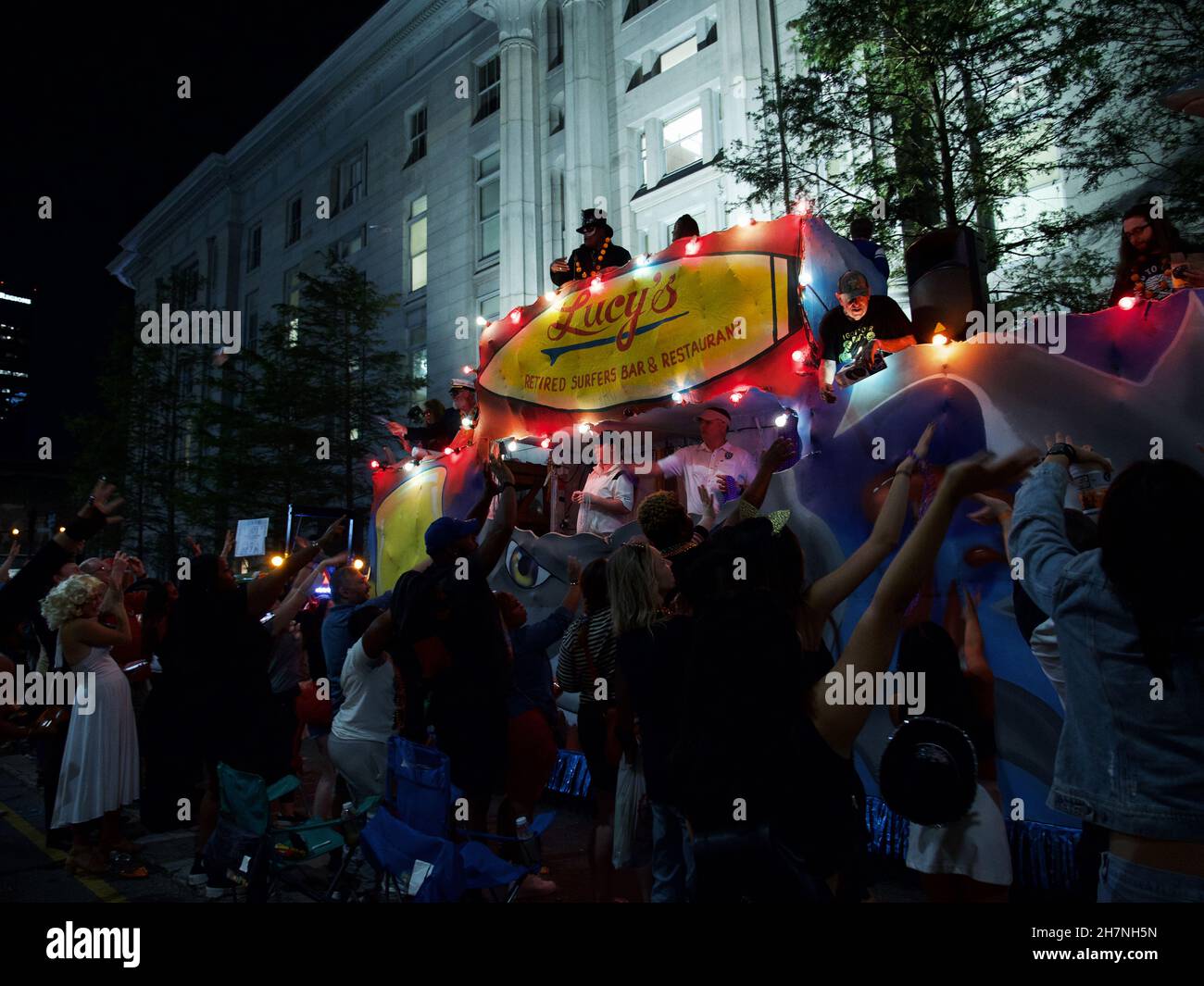 NEW ORLEANS, UNITED STATES - Oct 24, 2021: A colorful summer night as ...