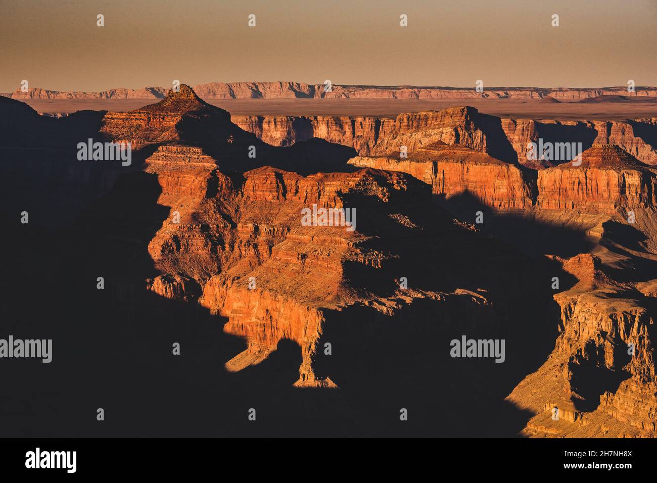 Muted Colors Of Sunset Over the Grand Canyon from Grandview Point Stock ...