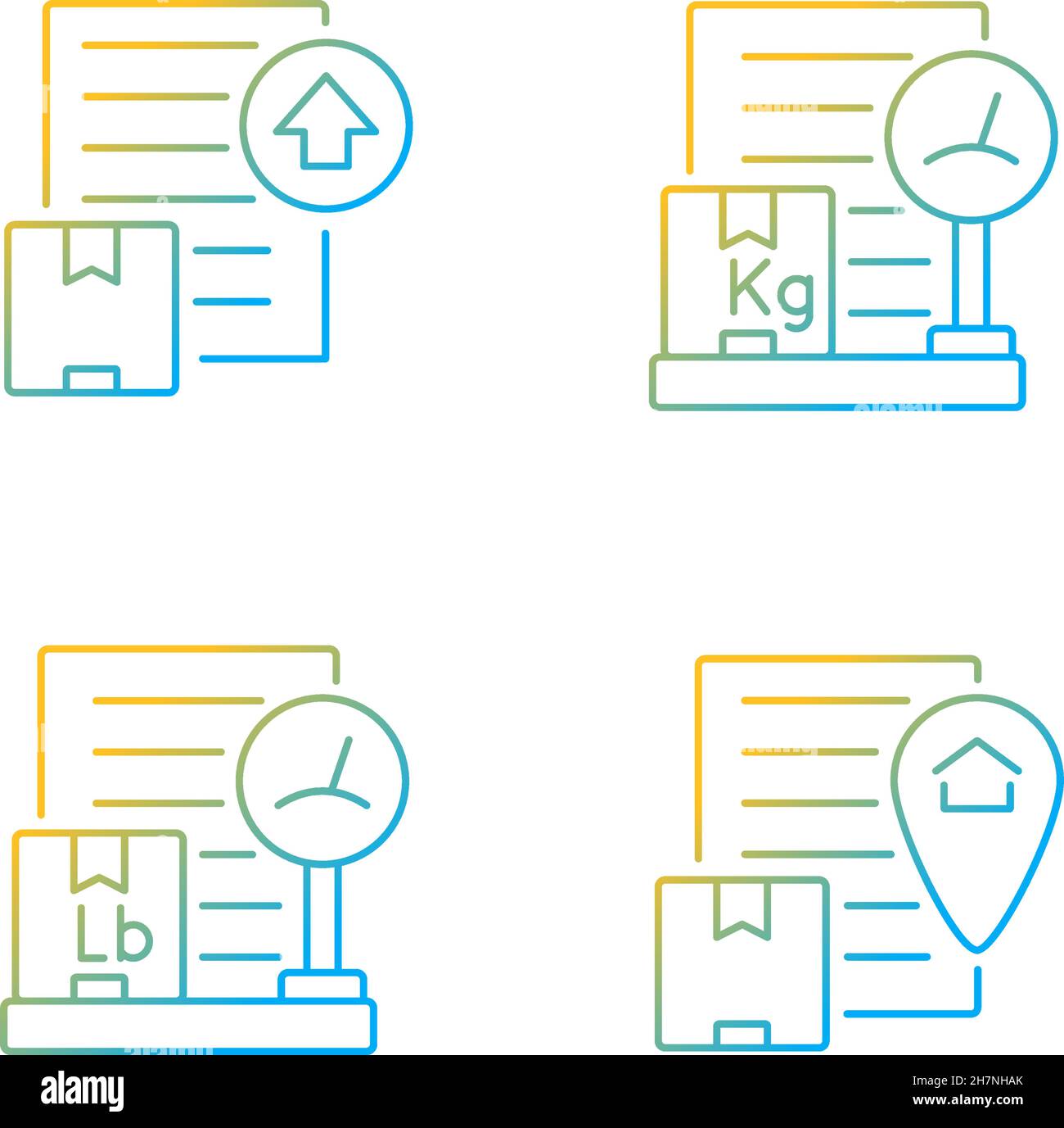 International shipment documents gradient linear vector icons set Stock ...