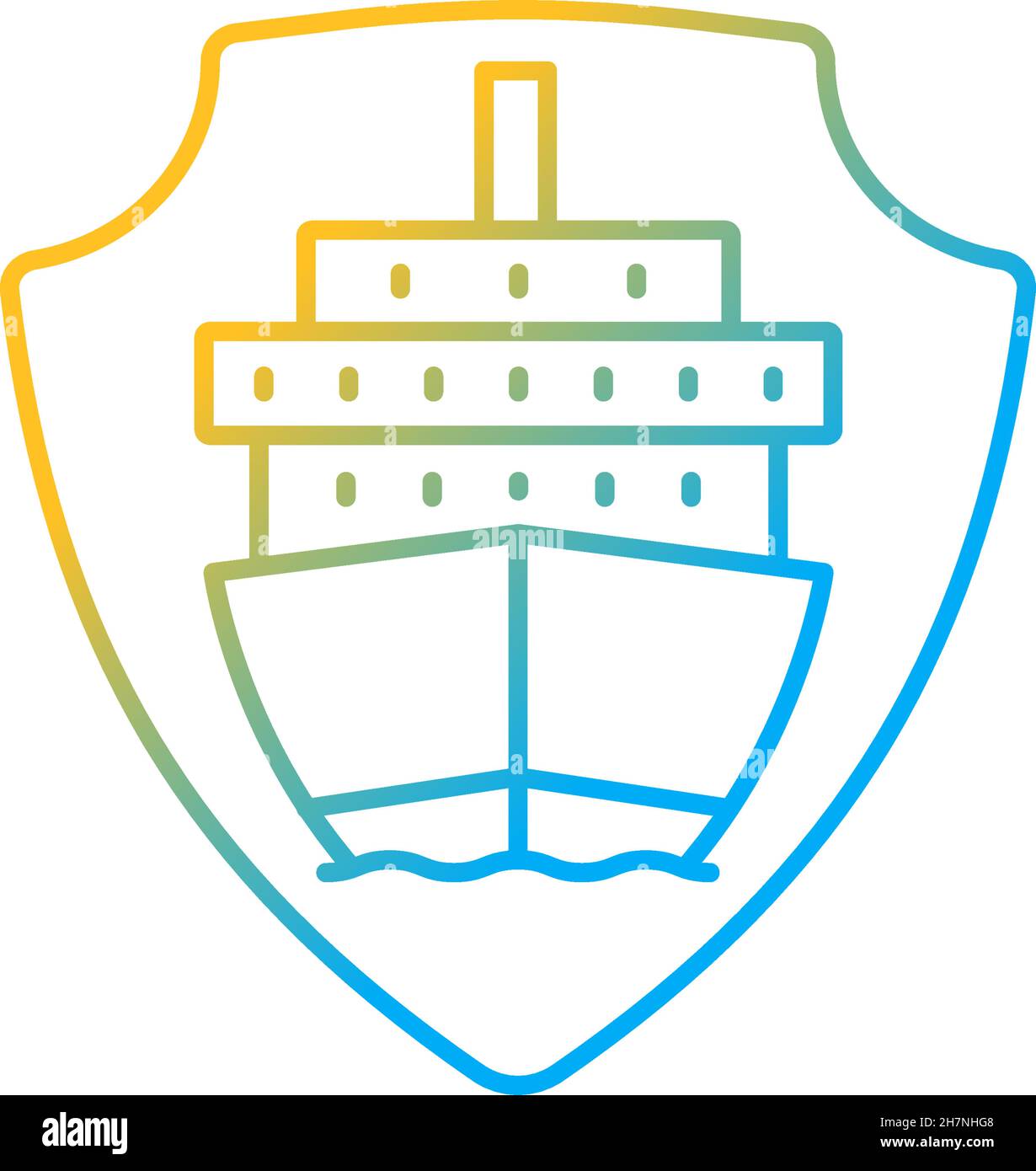 International marine shipping vessel protection gradient linear vector ...