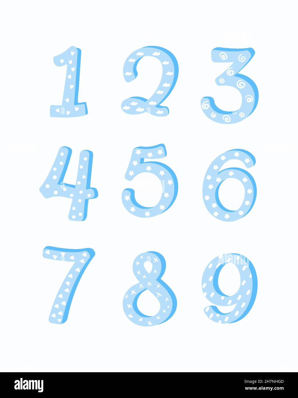 Set of cute,cartoon, boy numbers from 1 to 10 for invitation,card ...