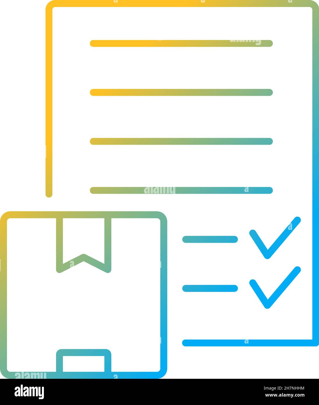 International delivery bill of landing document gradient linear vector ...