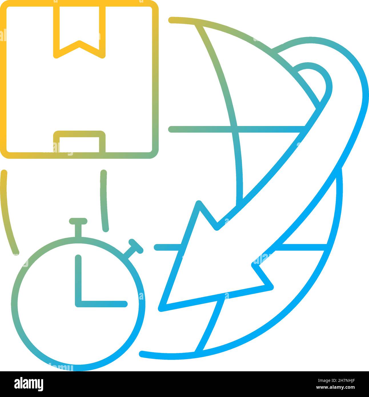 Expedited international shipping gradient linear vector icon Stock ...