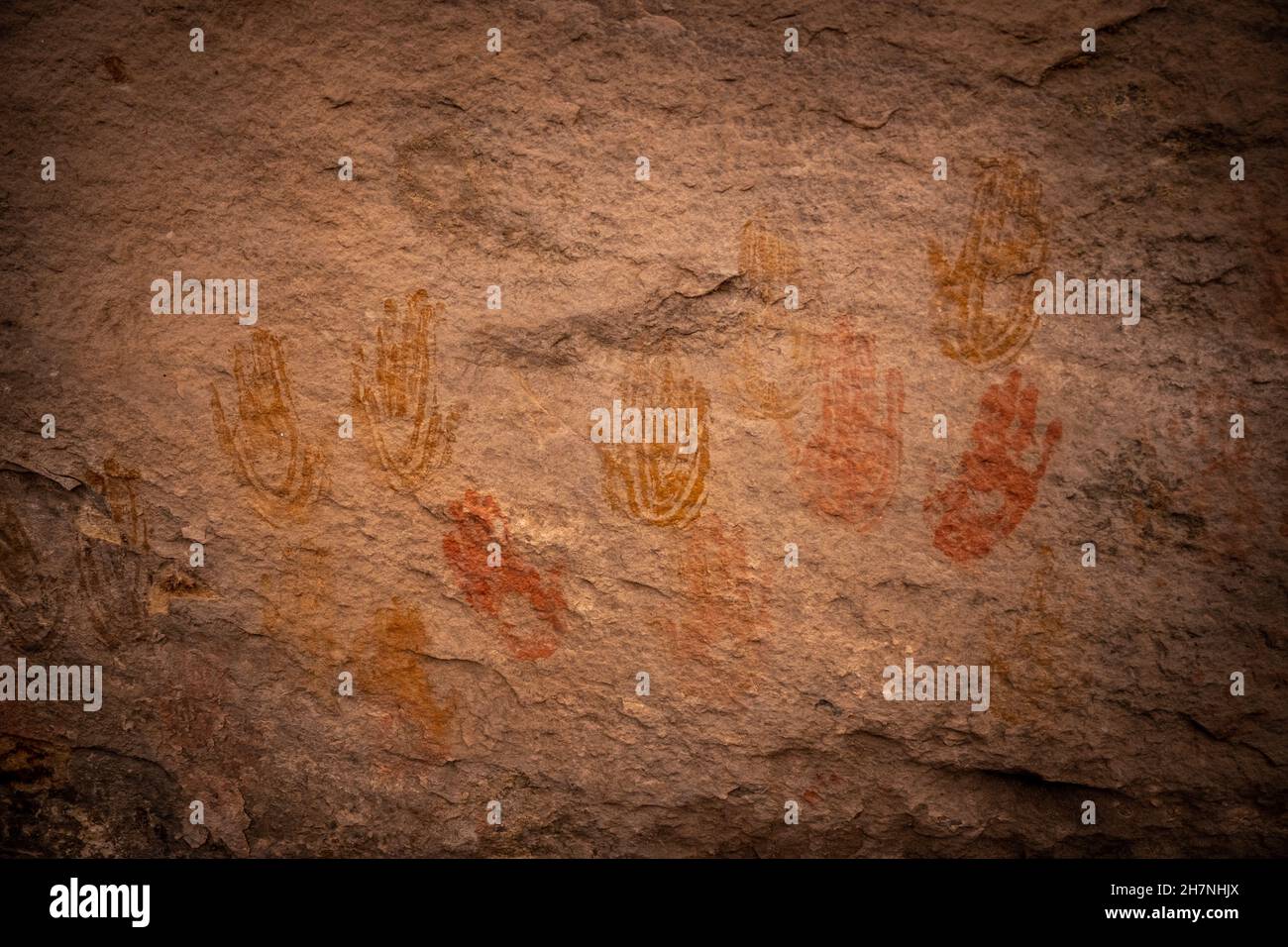 Pictograph Of Hands At Cave Spring in The Needles of Canyonlands ...
