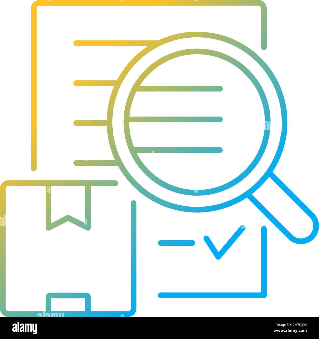 Shipping audit cargo transportation control gradient linear vector icon ...