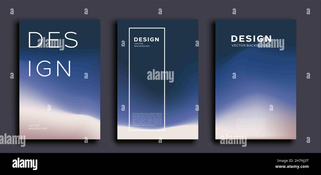 Set of blue covers design templates with gradient background for ...