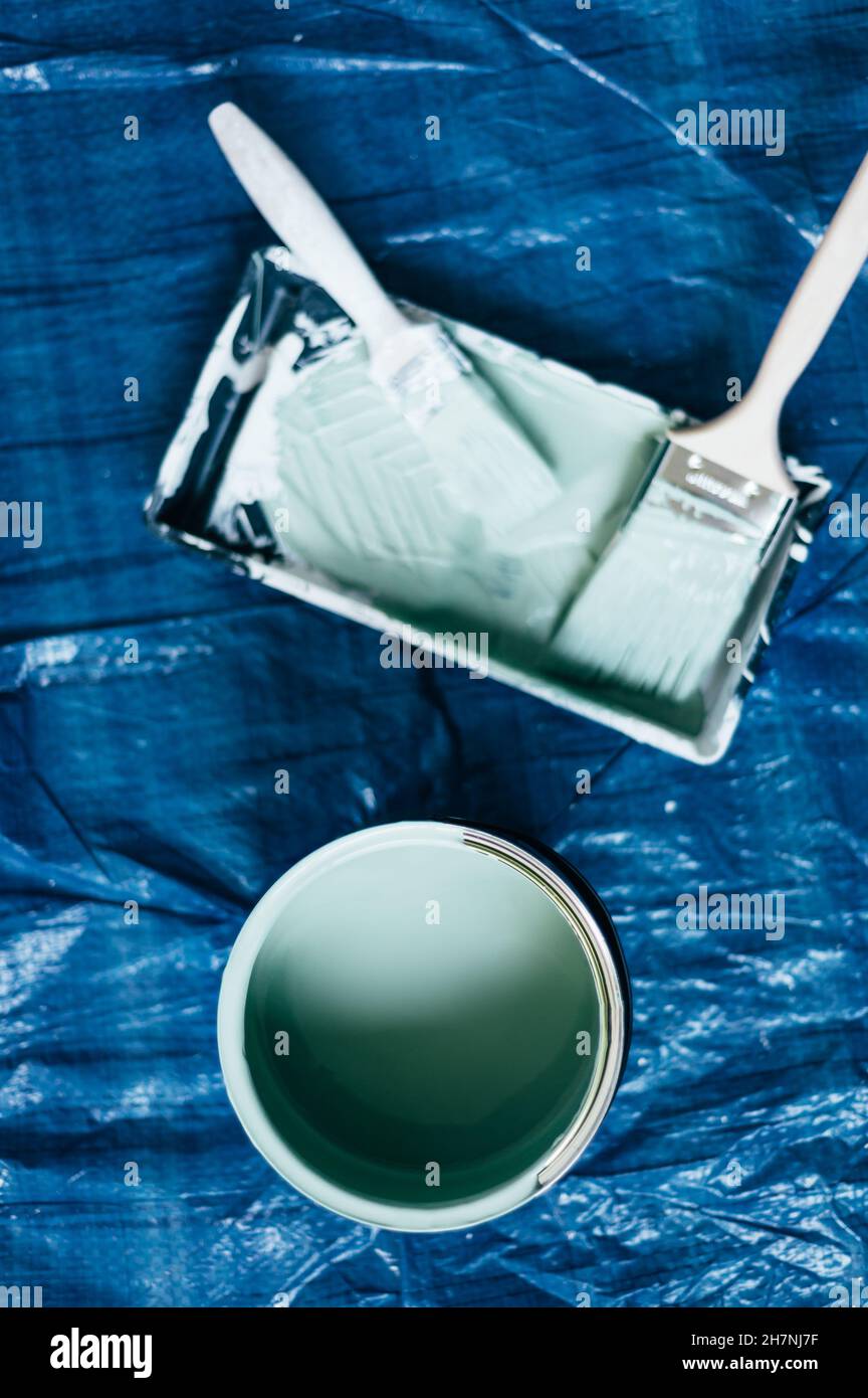 Man is painting wall Stock Photo - Alamy