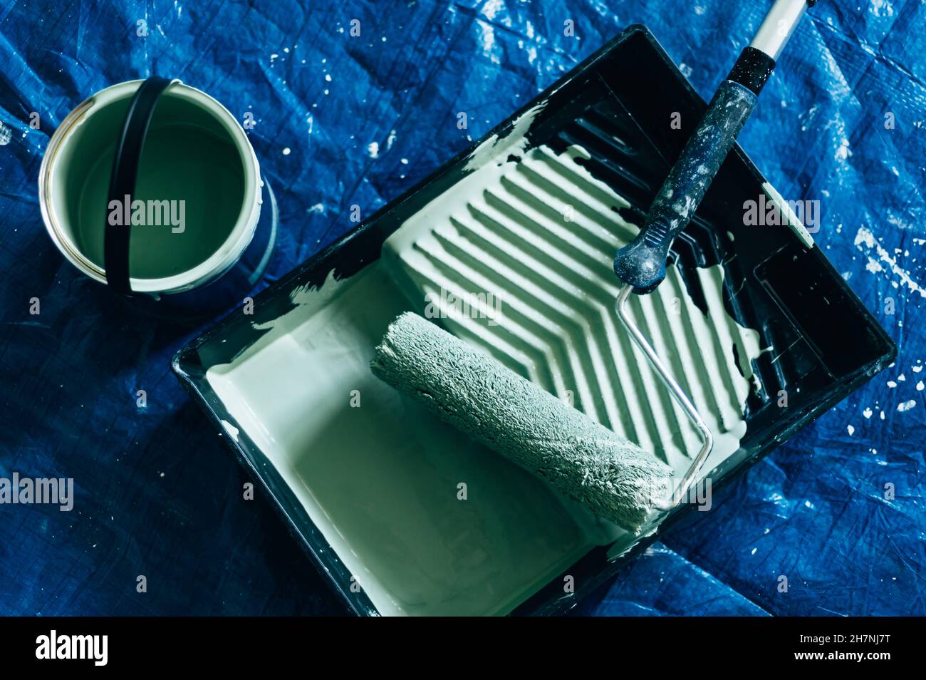 Man is painting wall Stock Photo - Alamy