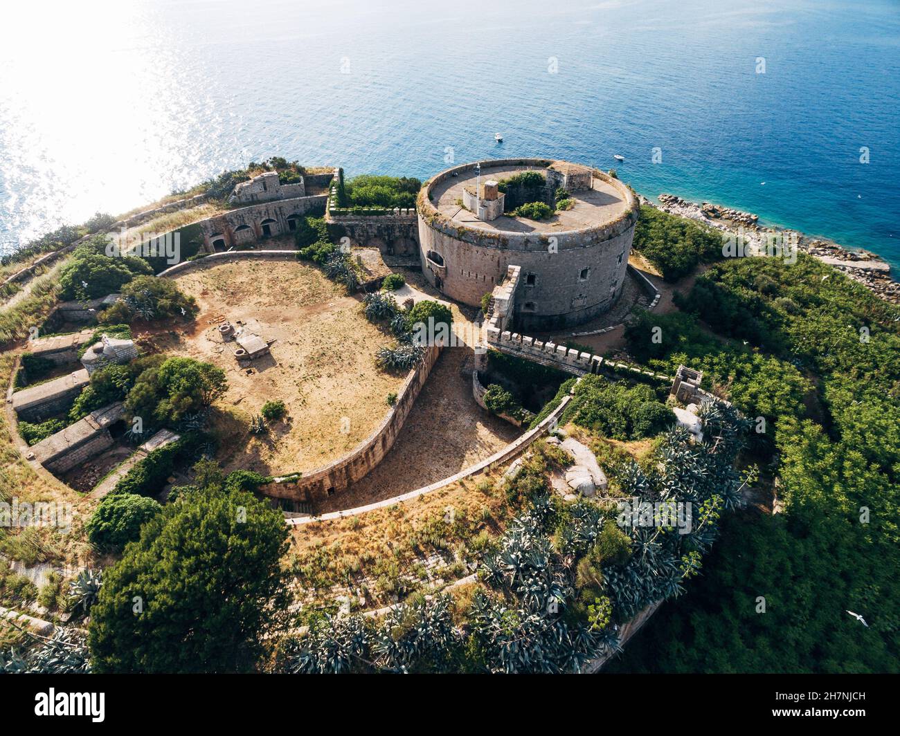 Mamula fortress on a rocky island. Montenegro Stock Photo - Alamy