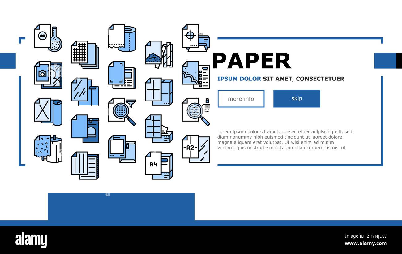 Paper List For Printing Poster Landing Header Vector Stock Vector Image ...
