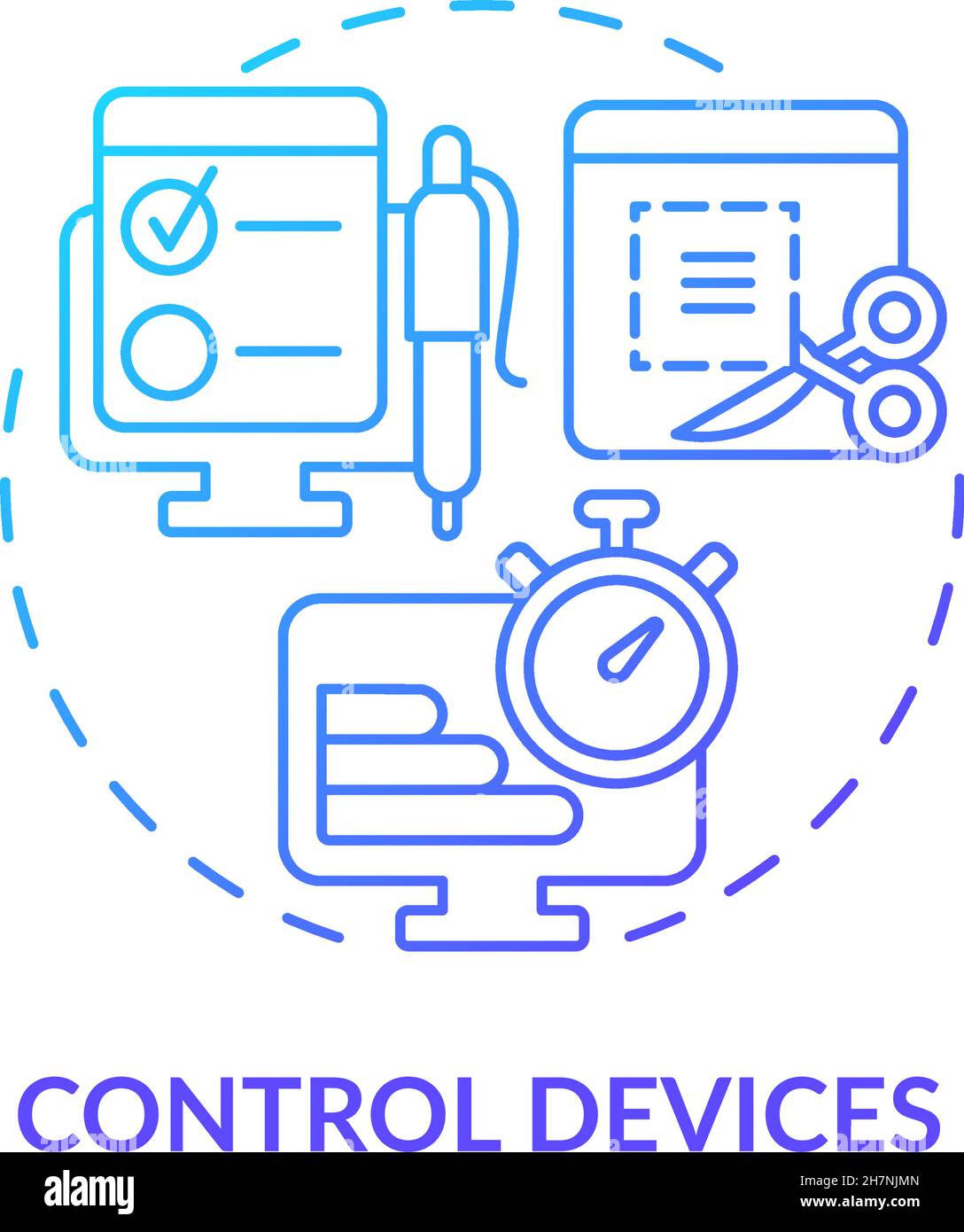 Control devices blue gradient concept icon Stock Vector Image & Art - Alamy