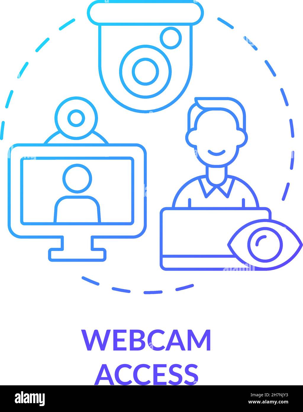 Webcam access blue gradient concept icon Stock Vector Image & Art - Alamy