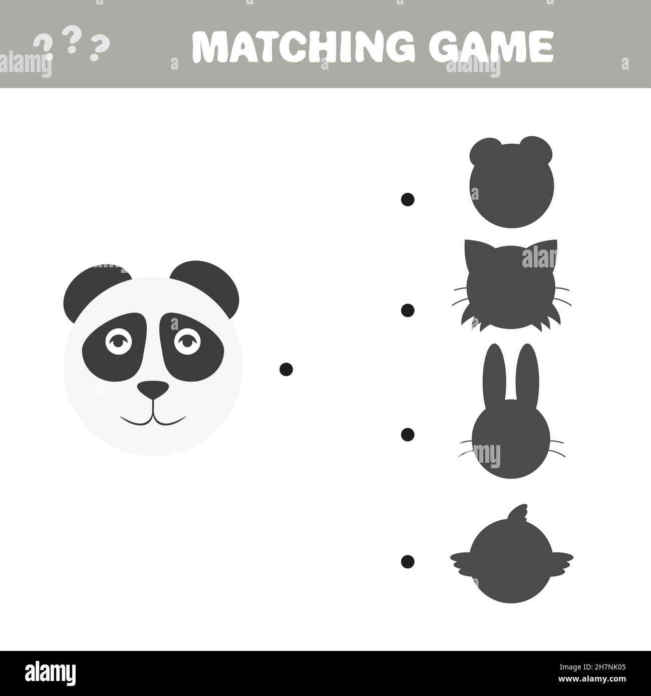Shadow matching game. Educative game for children - matching young ...