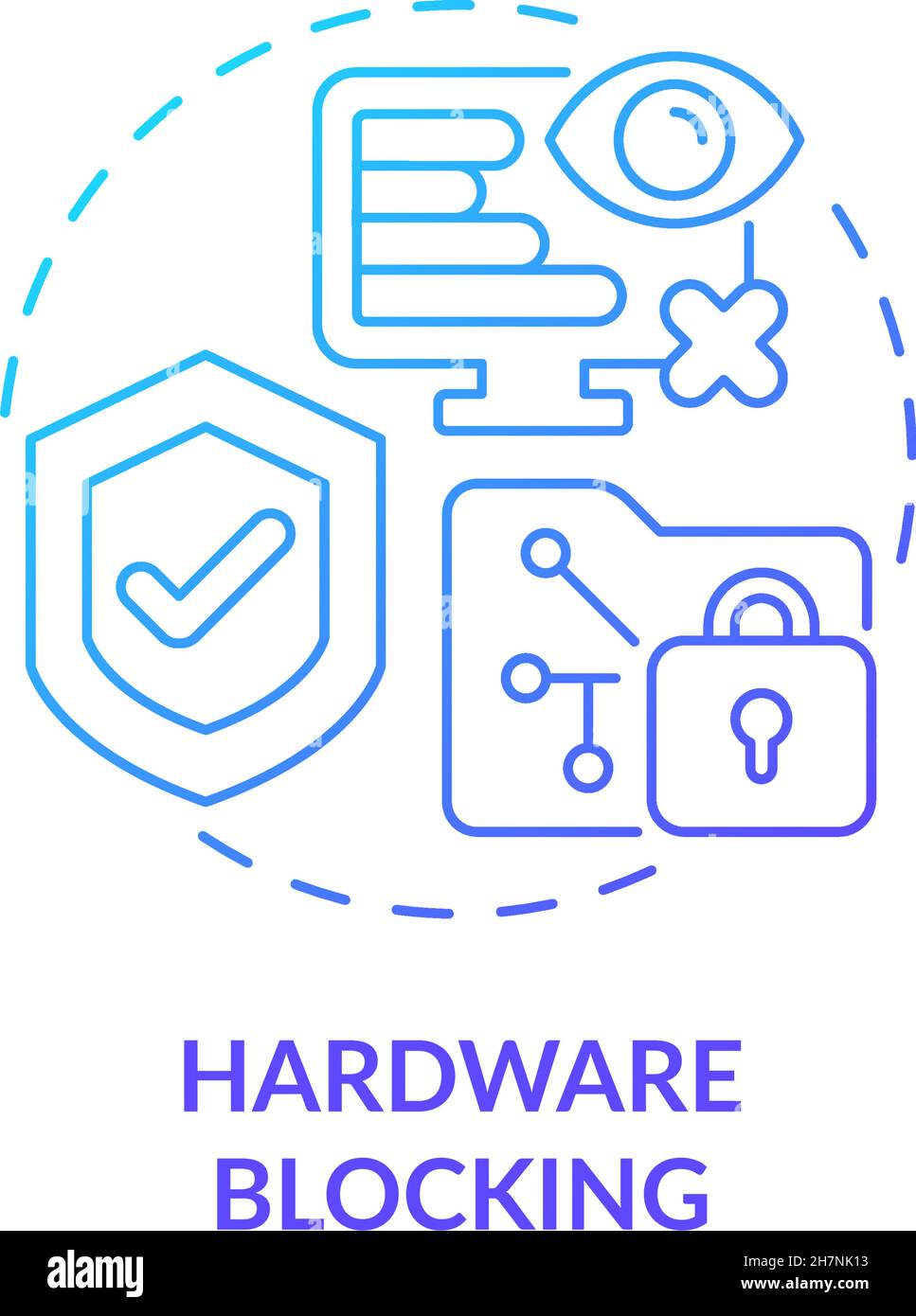 Hardware blocking blue gradient concept icon Stock Vector Image & Art - Alamy