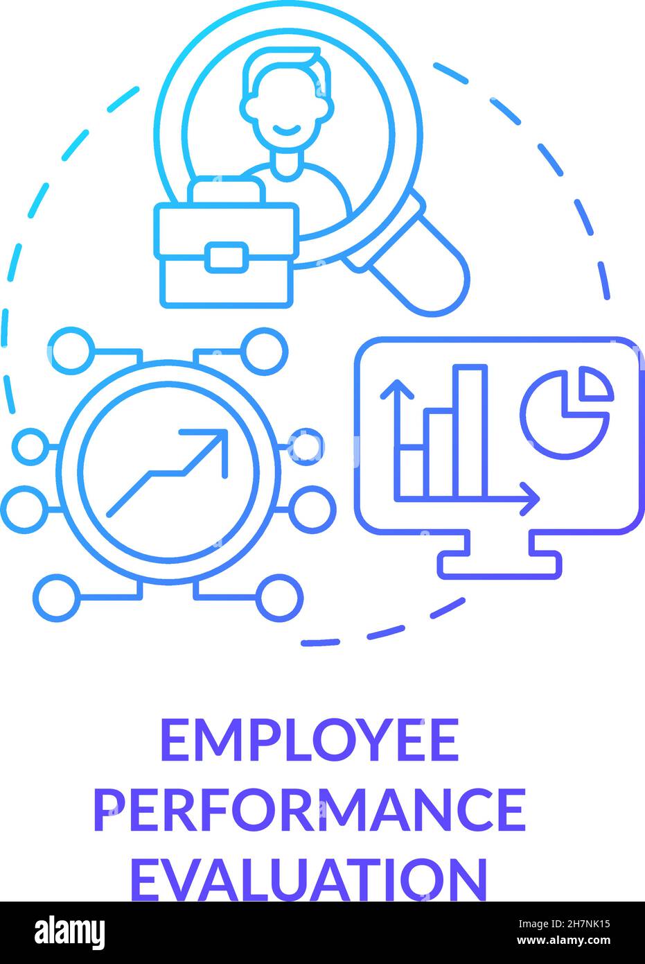 Employee performance evaluation blue gradient concept icon Stock Vector ...