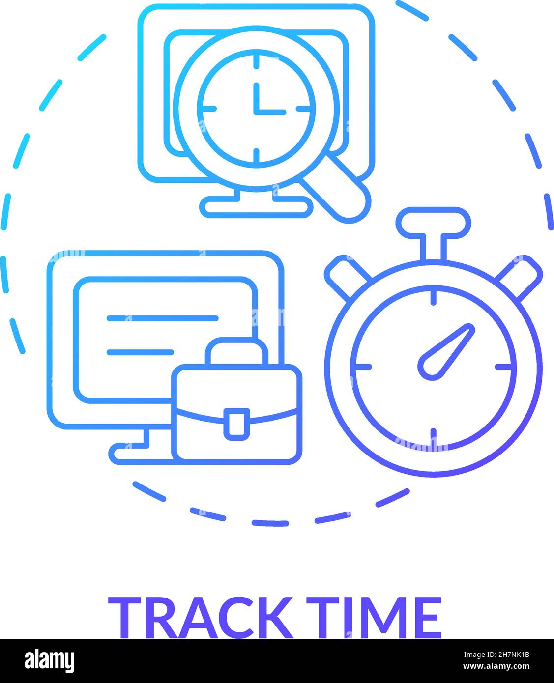Tracking time blue gradient concept icon Stock Vector Image & Art - Alamy