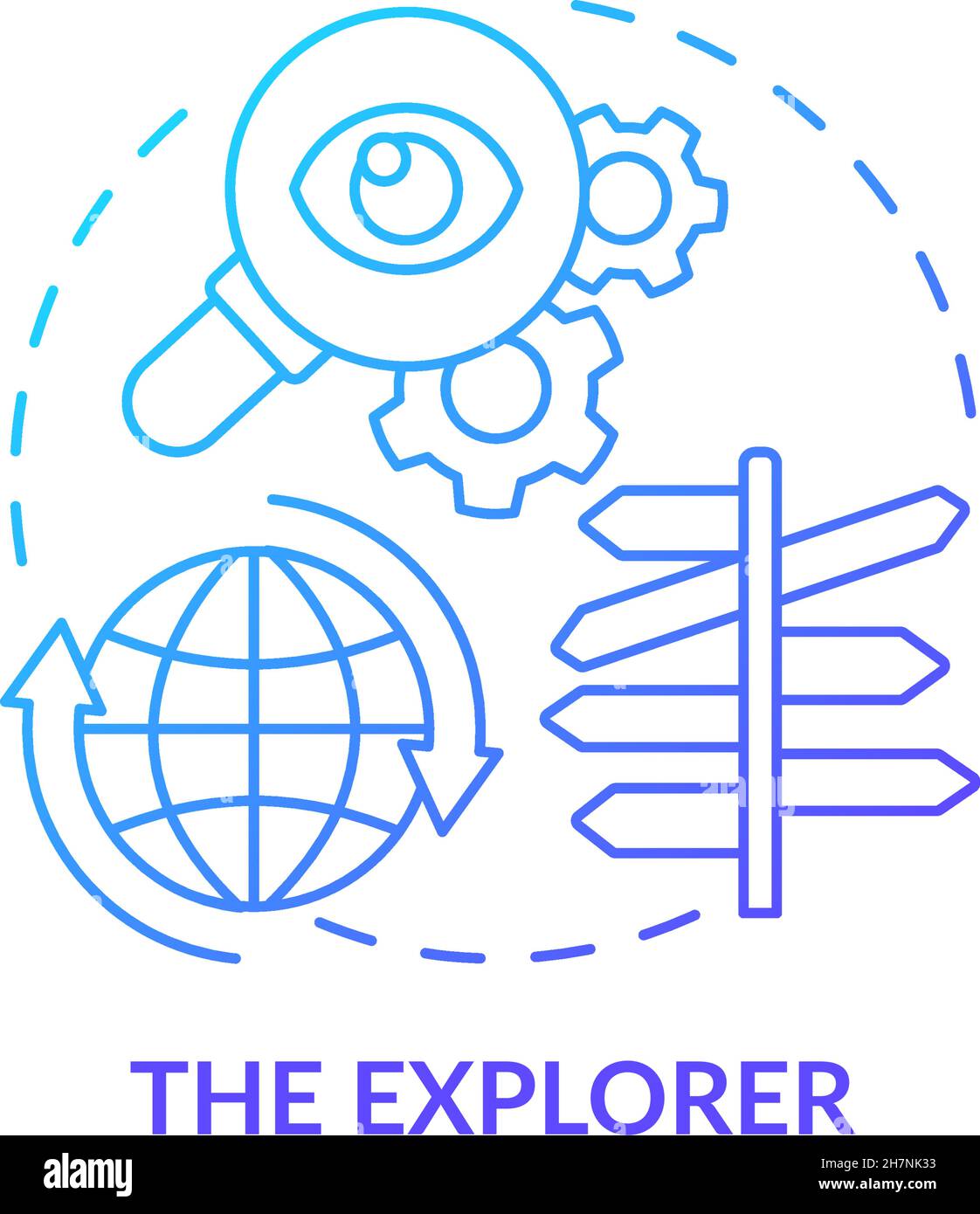 Explorer blue gradient concept icon Stock Vector Image & Art - Alamy