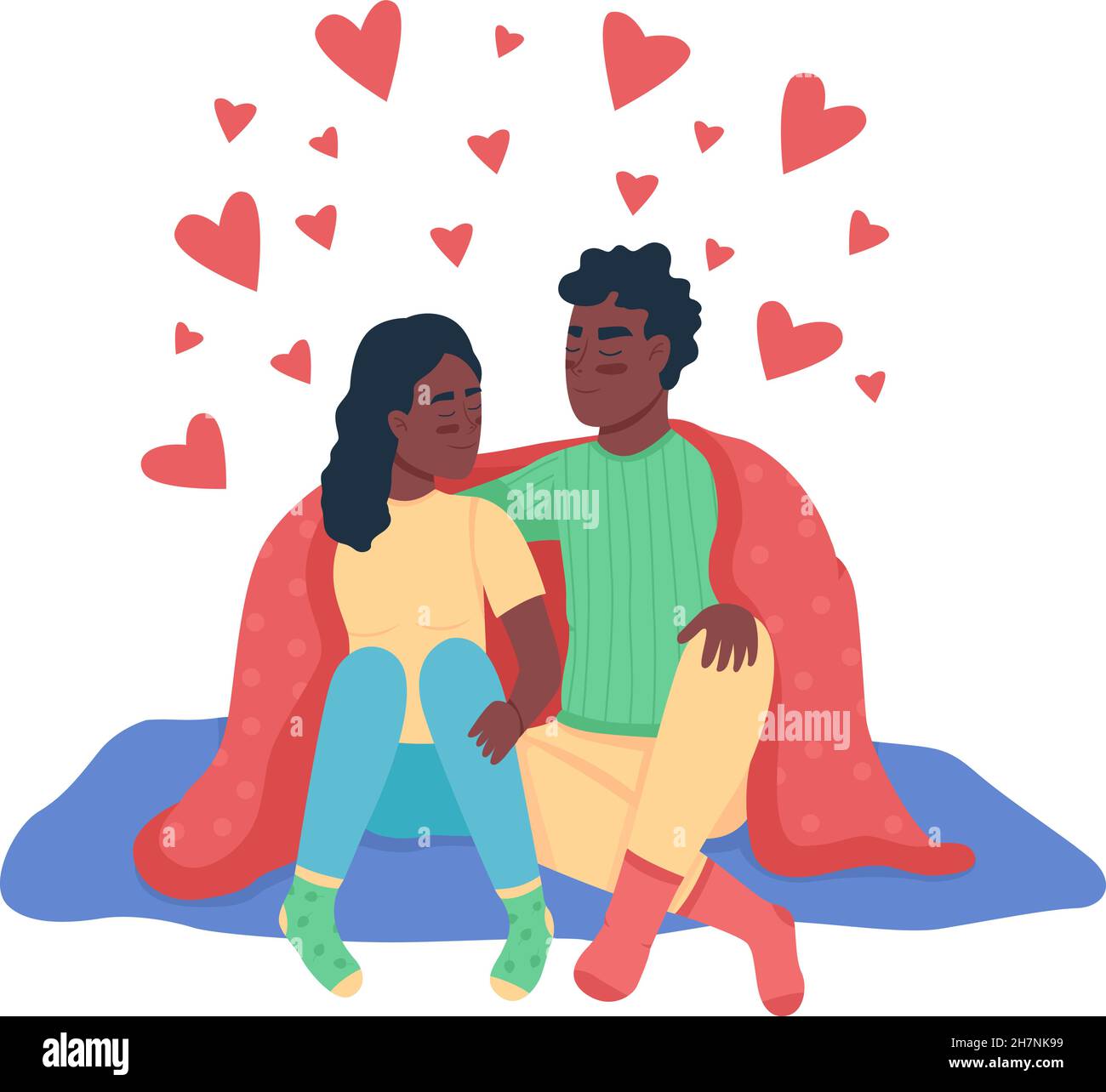 Couple Cuddling Semi Flat Color Vector Characters Stock Vector Image And Art Alamy 