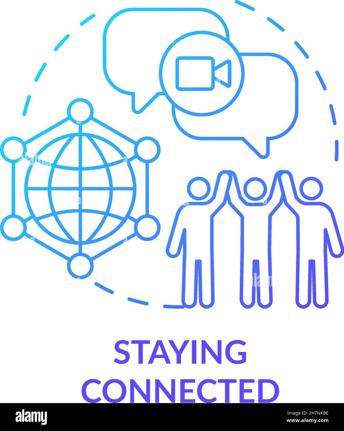 Staying connected blue gradient concept icon Stock Vector Image & Art ...