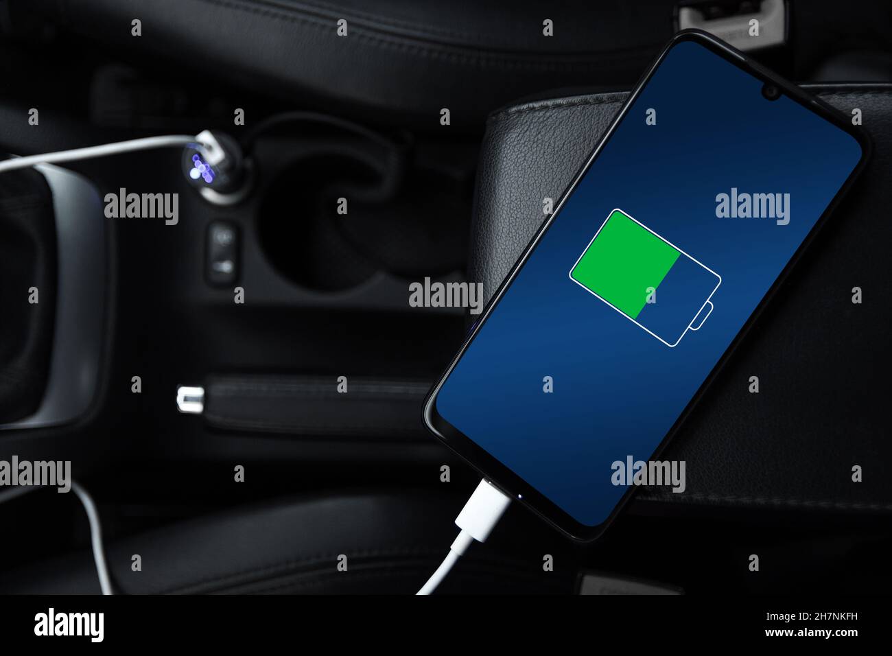 Mobile phone ,smartphone, cellphone is charged ,charge battery with usb ...