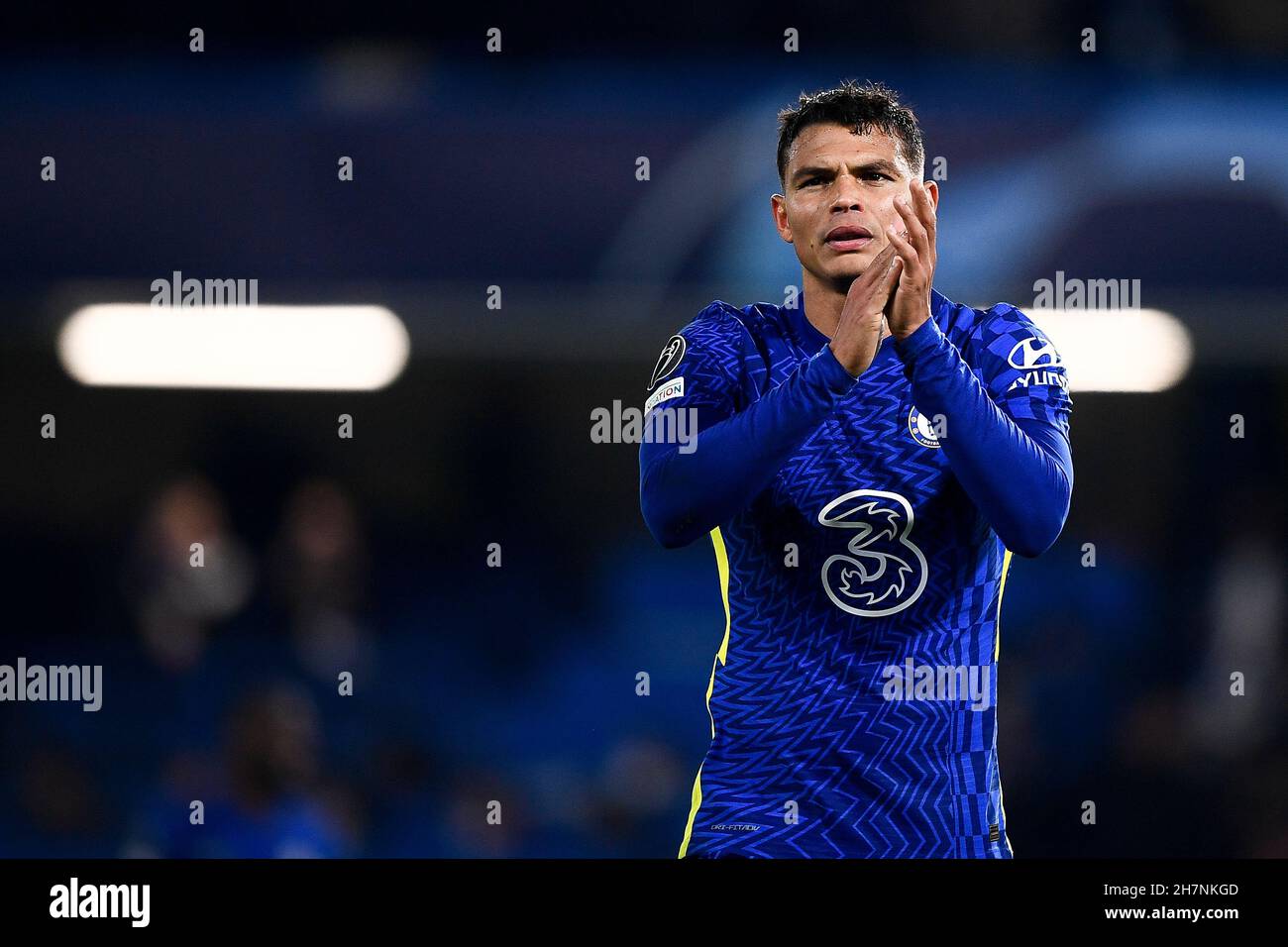 London, United Kingdom. 23 November 2021. Thiago Silva of Chelsea FC ...