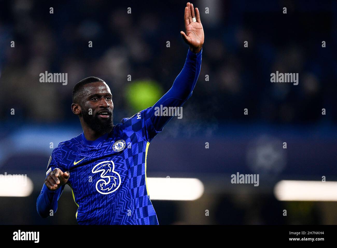 London, United Kingdom. 23 November 2021. Antonio Rudiger of Chelsea FC ...