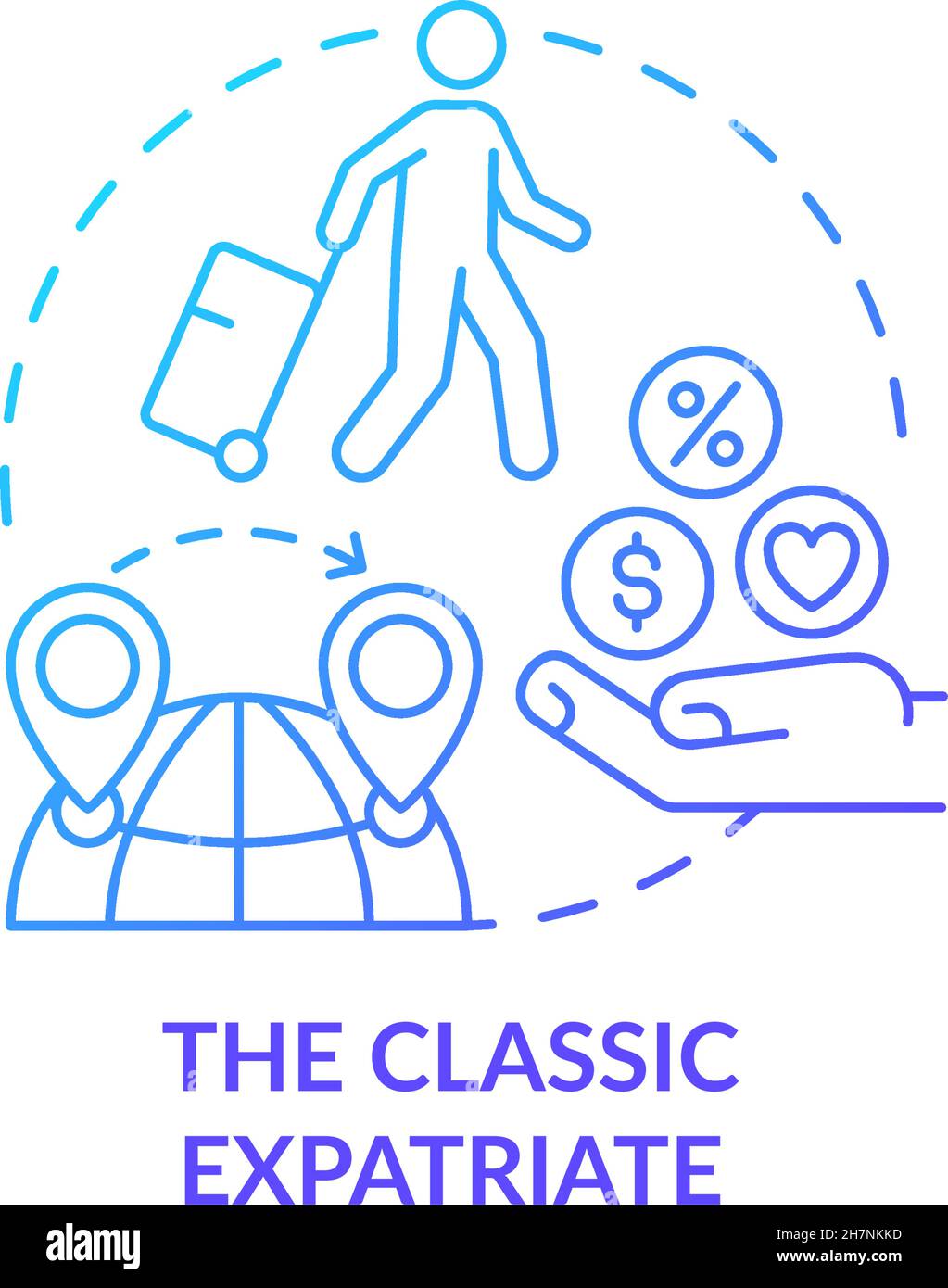 Classic expatriate blue gradient concept icon Stock Vector Image & Art ...