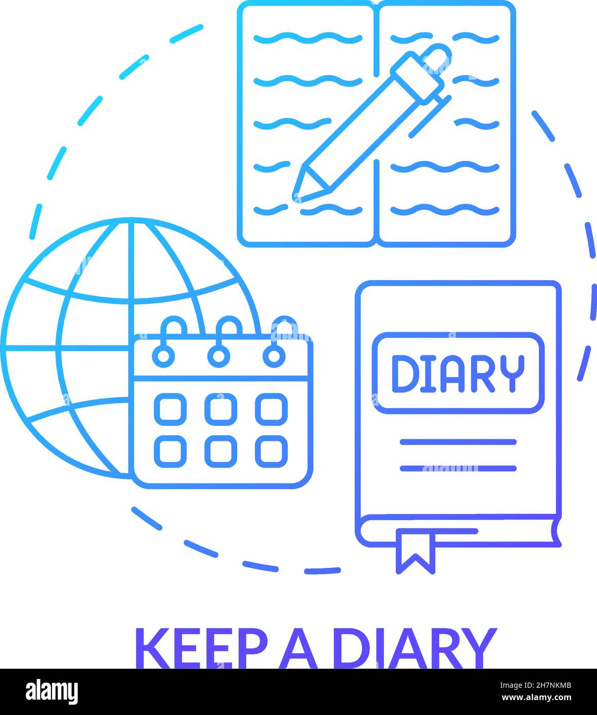 Keep diary blue gradient concept icon Stock Vector Image & Art - Alamy