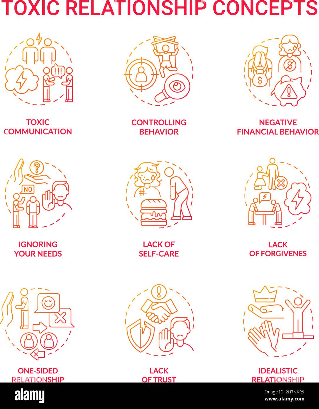 Relationship violence concept icons set Stock Vector Image & Art - Alamy