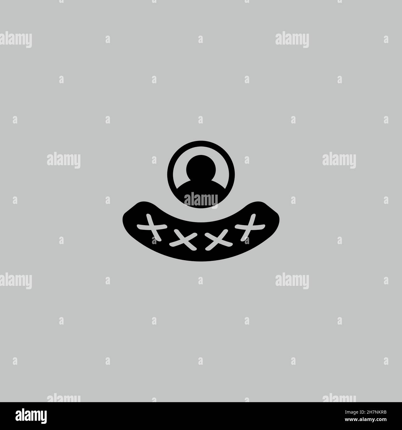 Secure profile line icon. Simple style secure social media poster ...