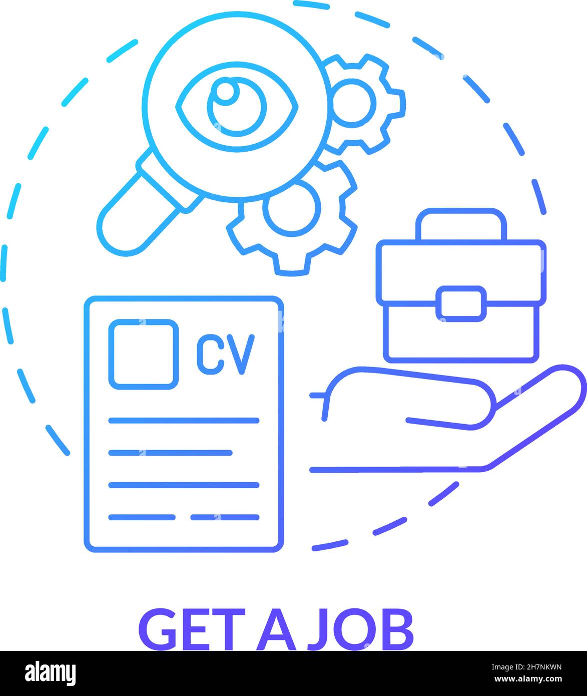 Get job blue gradient concept icon Stock Vector Image & Art - Alamy